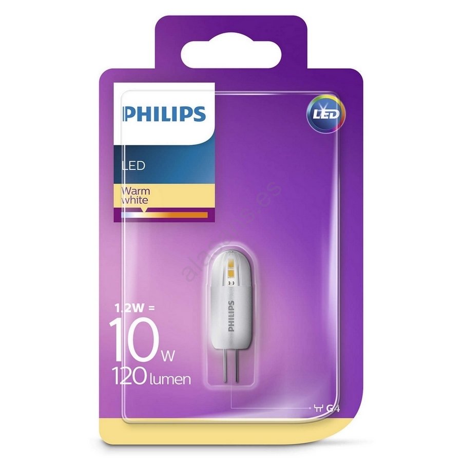 Bombilla LED Philips G4/1,2W/12V 2700K | Alasans