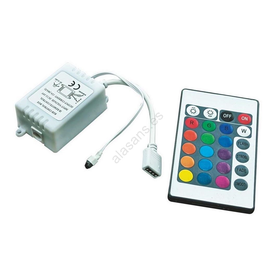 Mando a distancia para tiras LED RGB 12-24V 1xCR2025 | Alasans